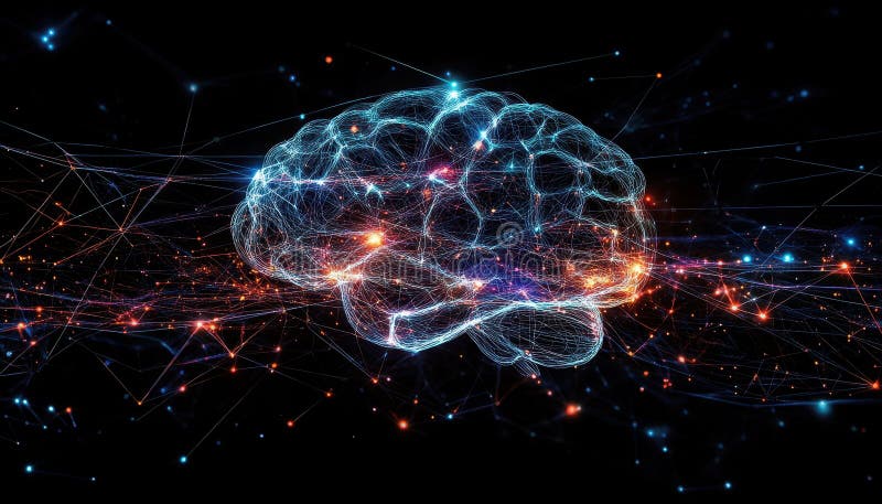 A Digital Representation of a Brain with Colorful Neural Connections ...