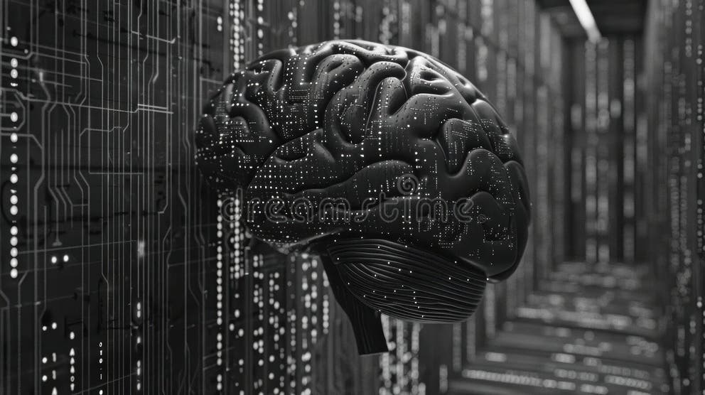 AI-Powered Cognitive Systems: Digital Brain with Data Streams and Binary Code for Tech Design ...