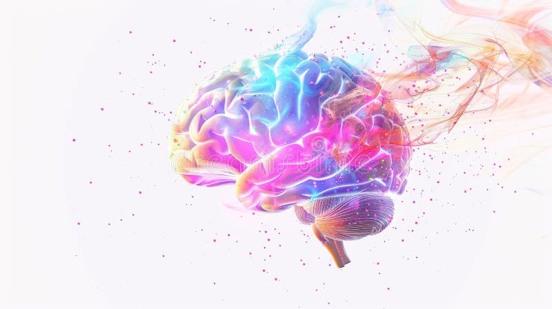 Digital Representation of a Brain with Vivid Colors, Abstract Concept ...