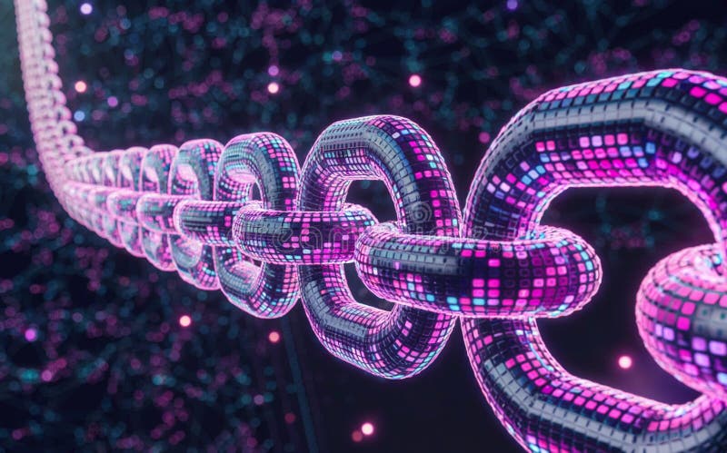 A Digital Representation of a Chain, Intricately Designed with a ...