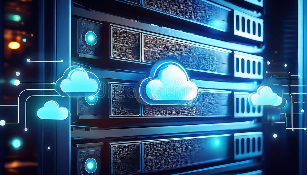 Digital Representation of Cloud Computing Technology, Featuring ...