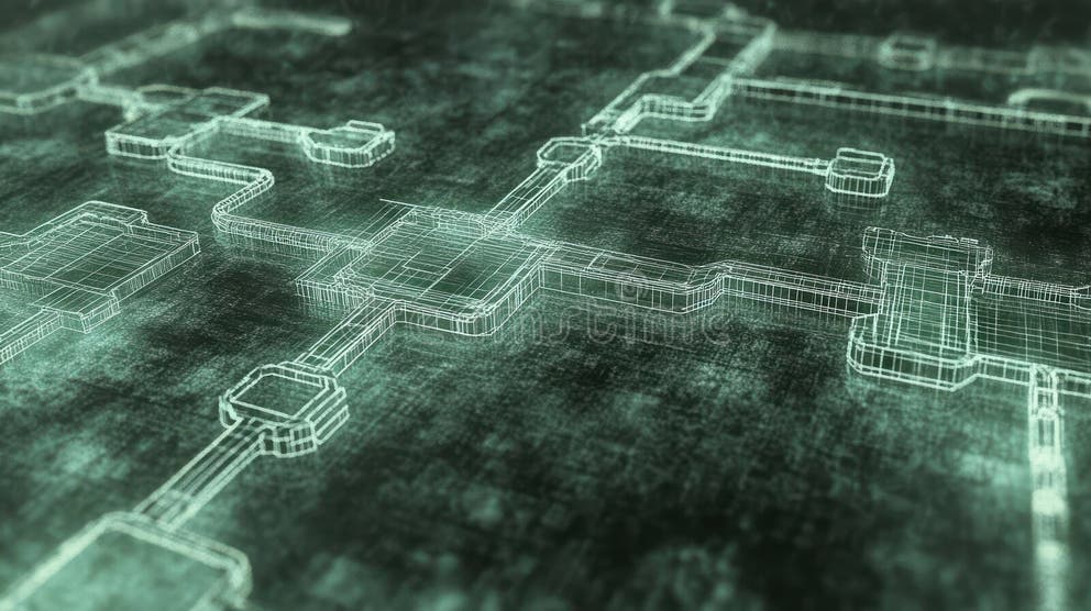 A Digital Representation of a Complex Network or Circuit Design Stock ...