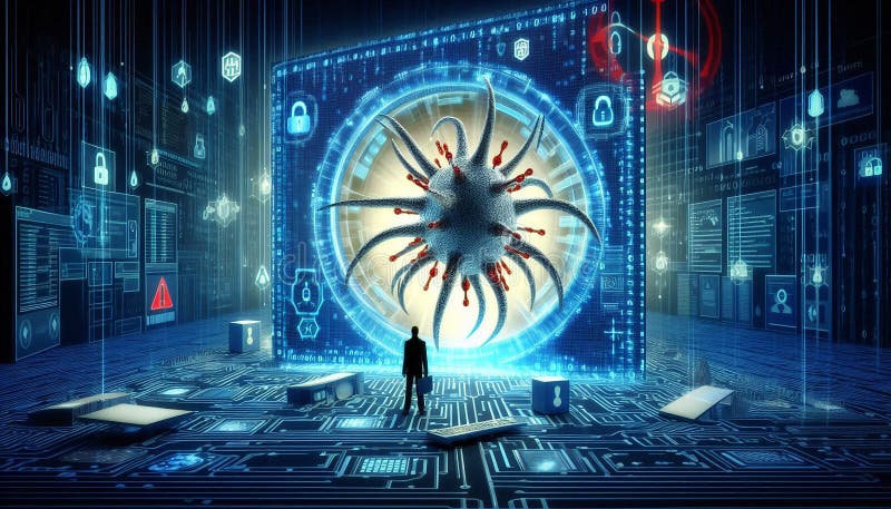 Digital Representation of a Computer Virus Concept Stock Illustration ...