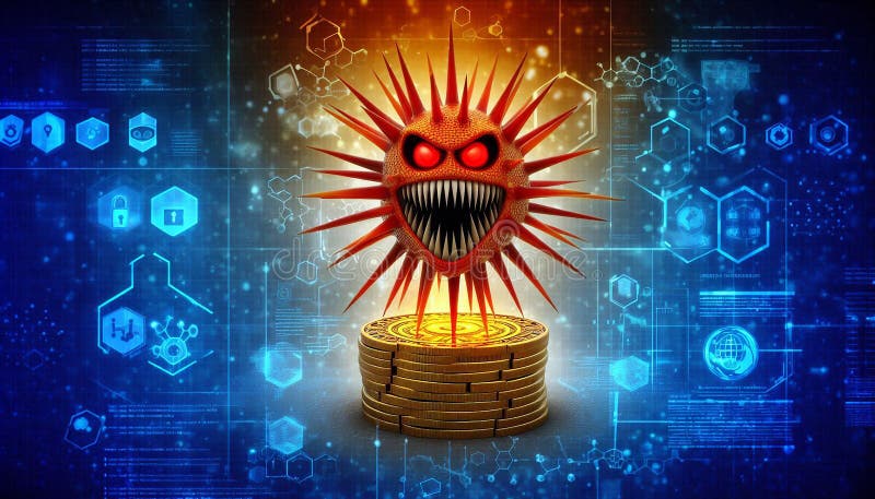 Digital Representation of a Computer Virus Concept Stock Illustration ...
