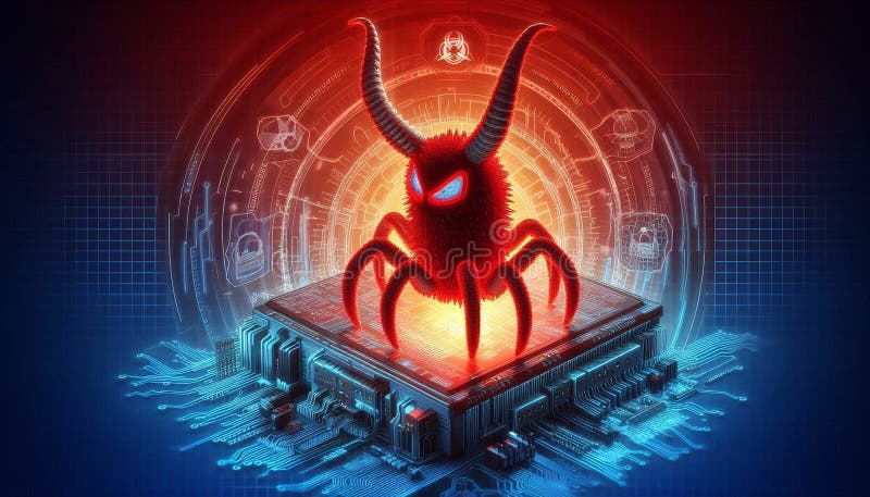 Digital Representation of a Computer Virus Illustration Stock ...