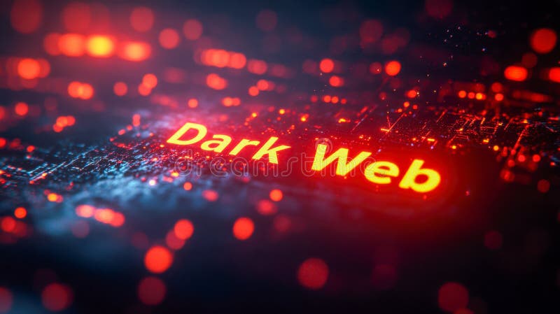 Digital Representation of Dark Web Concept with Red Glowing Text Stock ...