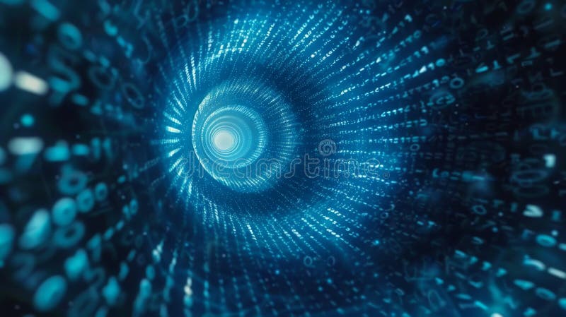 Digital Representation of Data Streaming or Binary Code Flowing through ...