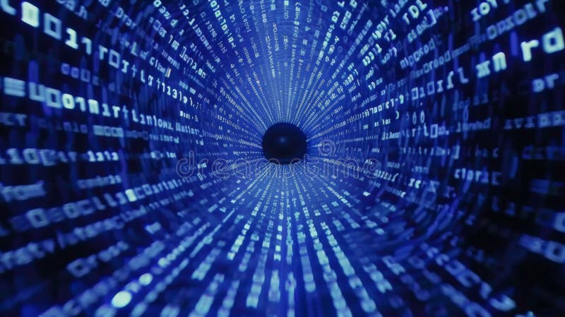Digital Representation Of Data Streaming Or Binary Code Flowing Through