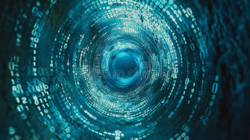 Digital Representation Of Data Streaming Or Binary Code Flowing Through