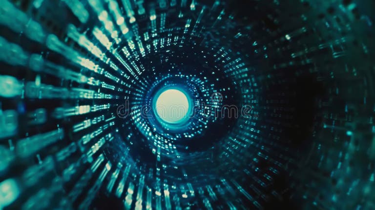 Digital Representation of Data Streaming or Binary Code Flowing through ...