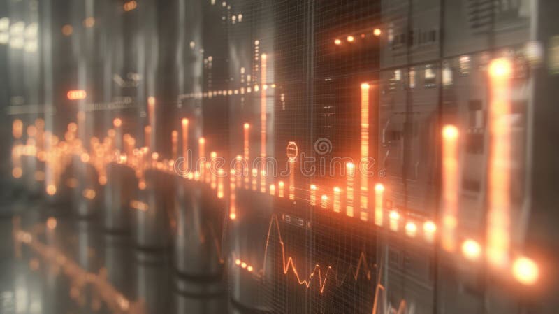 A Digital Representation of Data Trends and Analytics with Glowing ...