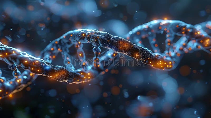 Digital Representation of DNA Structure in Blue Tones Stock Image ...