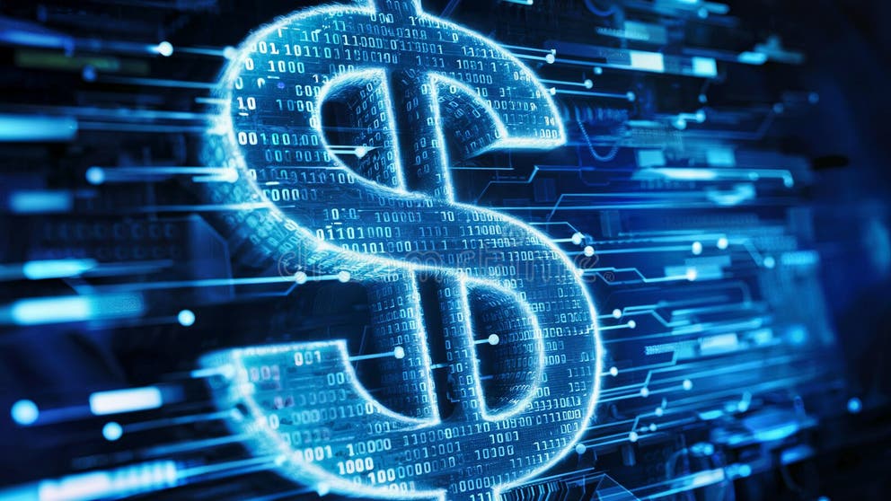 A Digital Representation of the Dollar Sign, Intricately Designed with ...