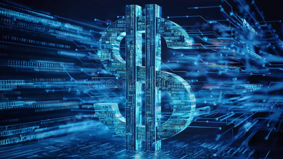A Digital Representation of the Dollar Sign, Intricately Designed with ...