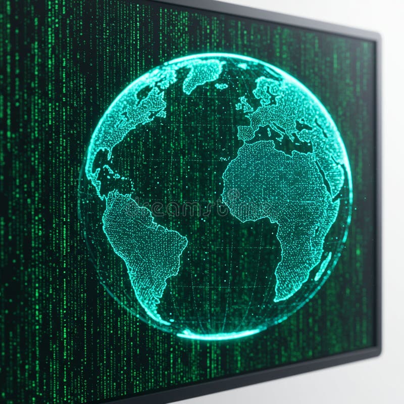 A Digital Representation of Earth is Displayed on a Screen, Featuring a ...