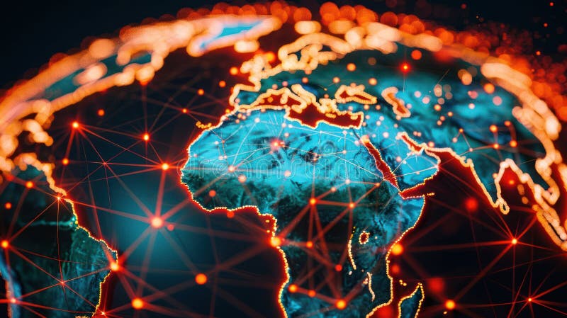 A Digital Representation of Earth, Highlighting Connectivity and ...