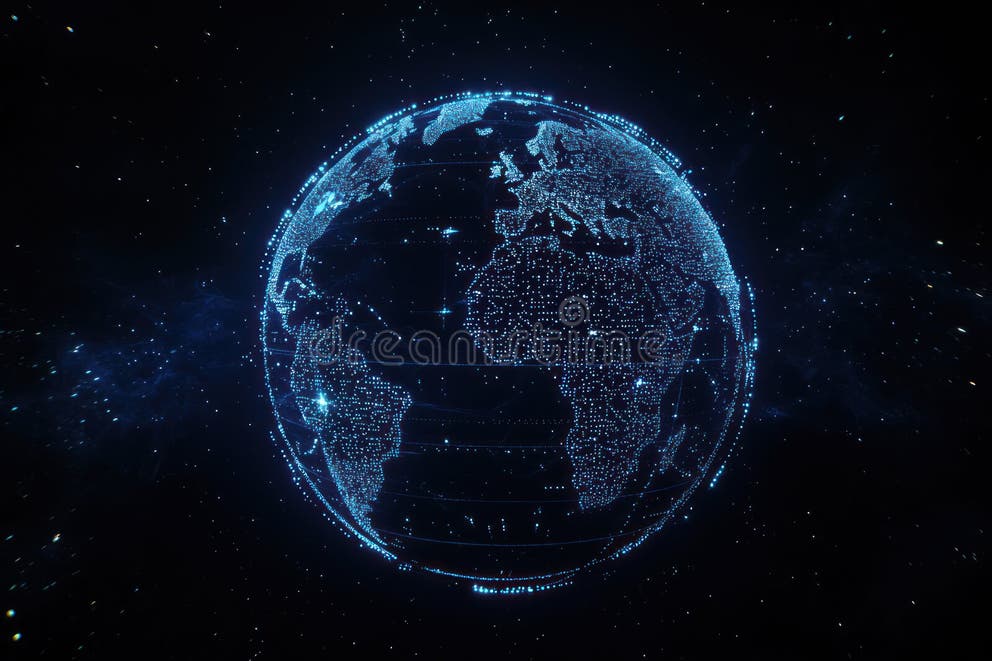 Digital Representation of Earth with Interconnected Data Points ...