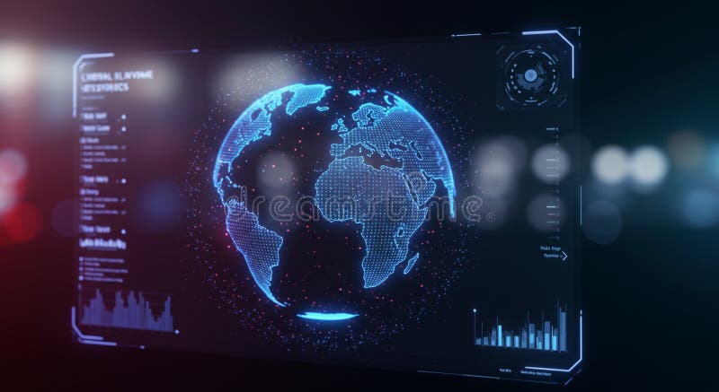 Digital Representation of Earth Seen from Space, Showcasing Continents with a Blue Stock ...