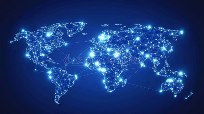 A Digital Representation of the Earth, Stylized As a Network of ...