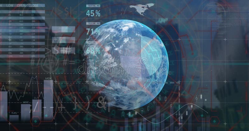 Digital Representation of Earth Surrounded by Various Data ...