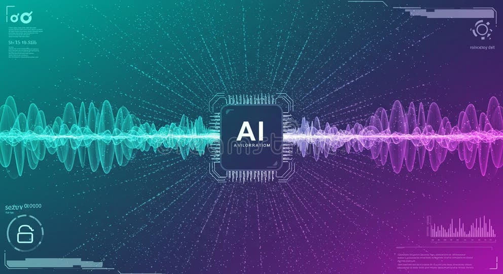 A Digital Representation Featuring a Central Computer Chip Labeled "AI ...