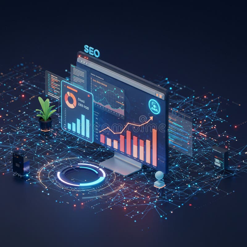 A Digital Representation Featuring an SEO Dashboard on a Computer ...