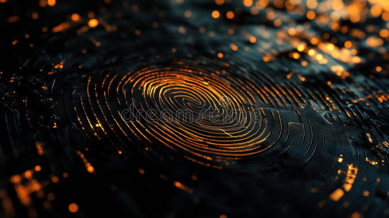Digital Fingerprint Graphic with Vibrant Orange Details and Ample Copy ...