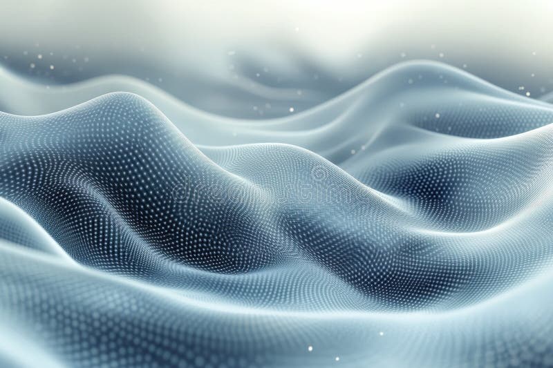Digital Representation of Flowing Waves in a Serene Blue and White ...