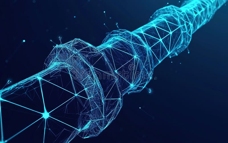 Digital Representation of a Futuristic Network Cable Illuminated with ...