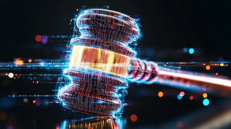 Digital Representation Gavel Symbolizing Justice Advanced Legal System ...