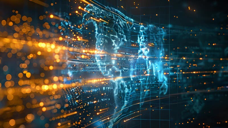Digital Representation of Global Connectivity and Data Exchange Stock ...