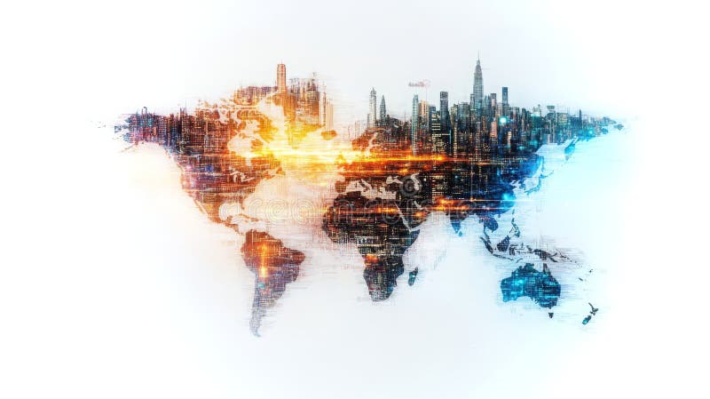 Digital Representation of a Global Ledger Highlighting Interconnected ...