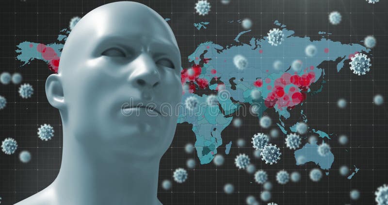 Digital Representation of Global Virus Spread with Human Figure and ...