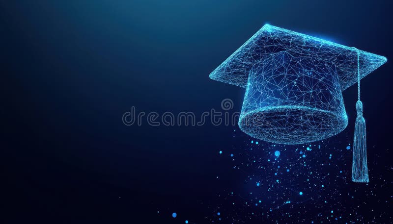 Sparkling Blue Digital Graduation Cap Stock Photos - Free & Royalty ...
