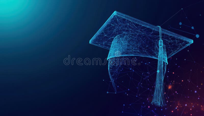 Digital Graduation Cap Representing the Concept of Education and ...