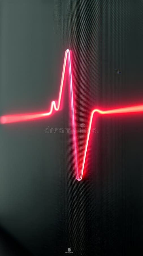 Heart Rate Visualization Pulse Line Dark Background Stock Photos - Free ...
