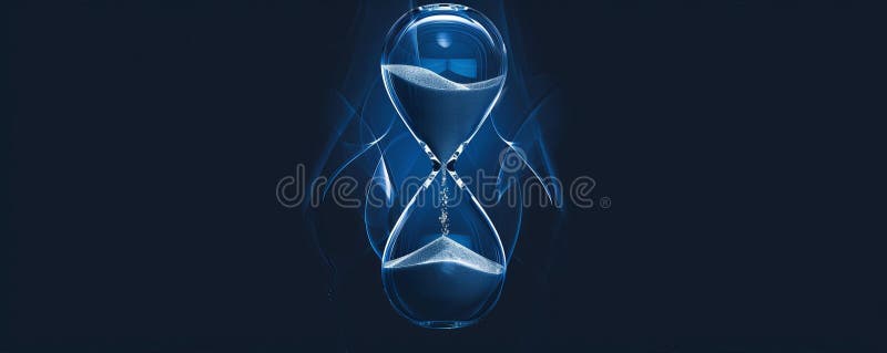 Modern Hourglass with Water Flowing Inside, Symbolizing Time and ...
