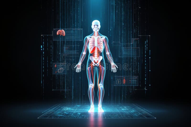 Digital Representation of Human Body Stock Photo - Image of generated ...