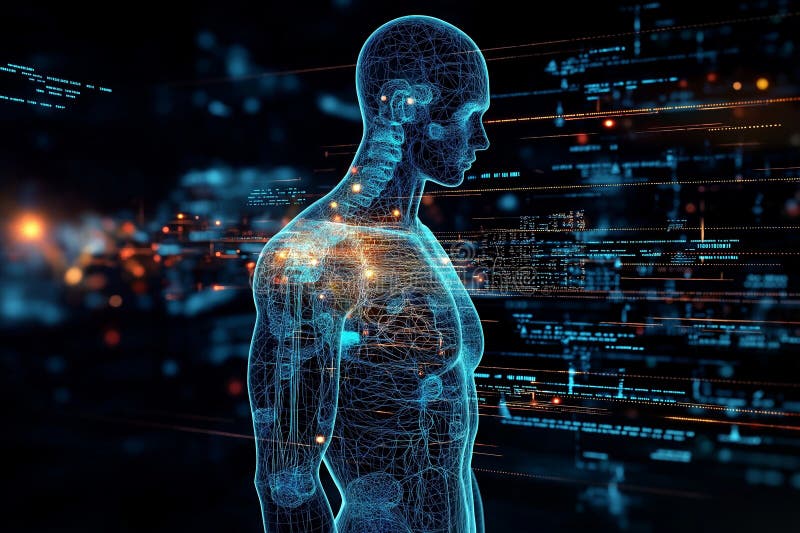 Digital Representation of Human Body Stock Photo - Image of generated ...
