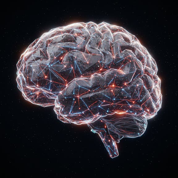 A Digital Representation of a Human Brain Features a Network of Glowing ...