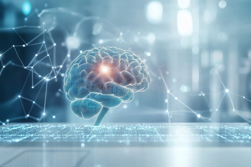 A Digital Representation of a Human Brain Highlighting Neural ...