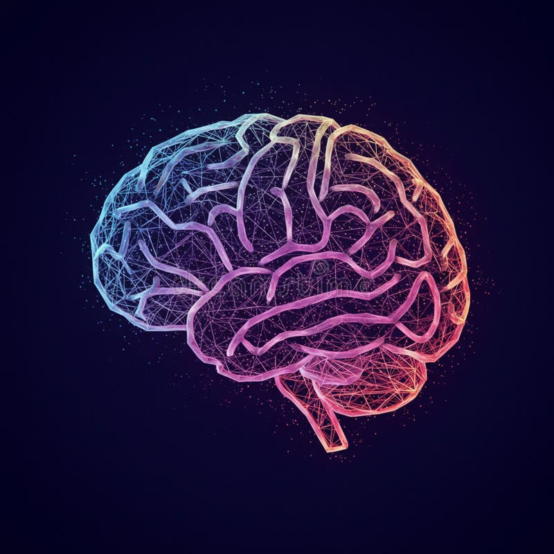 Digital Representation of a Human Brain with a Wireframe Structure and ...
