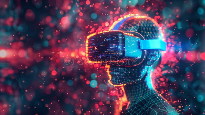 A Digital Representation of a Human Head Wearing a Virtual Reality ...