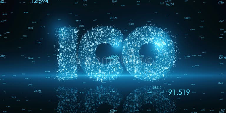 Digital Representation of ICO Concept with Binary Code. Technology and Finance Concept Stock ...