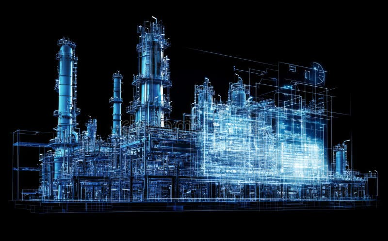 Digital Representation of an Industrial Facility Featuring Machinery ...