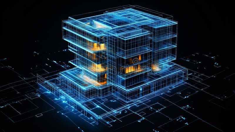 Modern Architectural Design Using Digital Blueprint Technology for a ...