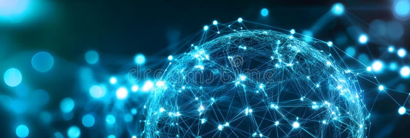 Digital Representation of Interconnected Network Sphere Stock ...