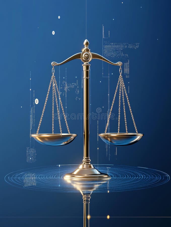 A Digital Representation of Justice Featuring a Balanced Scale ...
