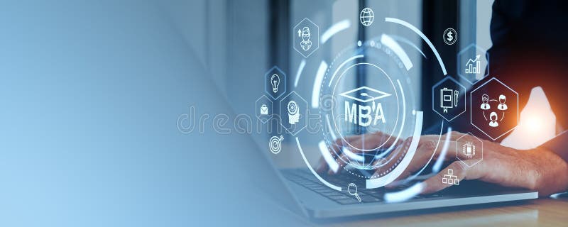 Digital Representation of MBA Education Concepts with Graphic Icons on ...