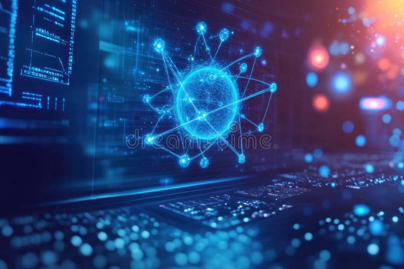 Digital Representation of a Molecular Structure on a Futuristic ...